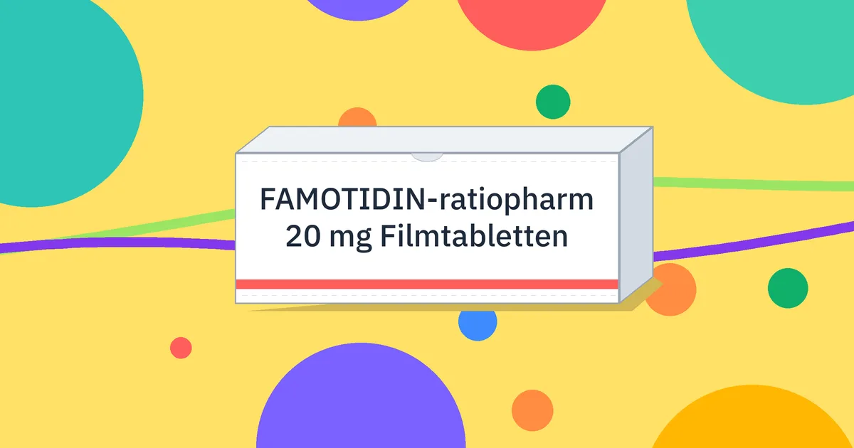 Symbolbild: Packung mit der Aufschrift FAMOTIDIN-ratiopharm 20 mg Filmtabletten (PZN 00601225) – Verfügbarkeit und Bezug in Apotheken in Frankfurt am Main