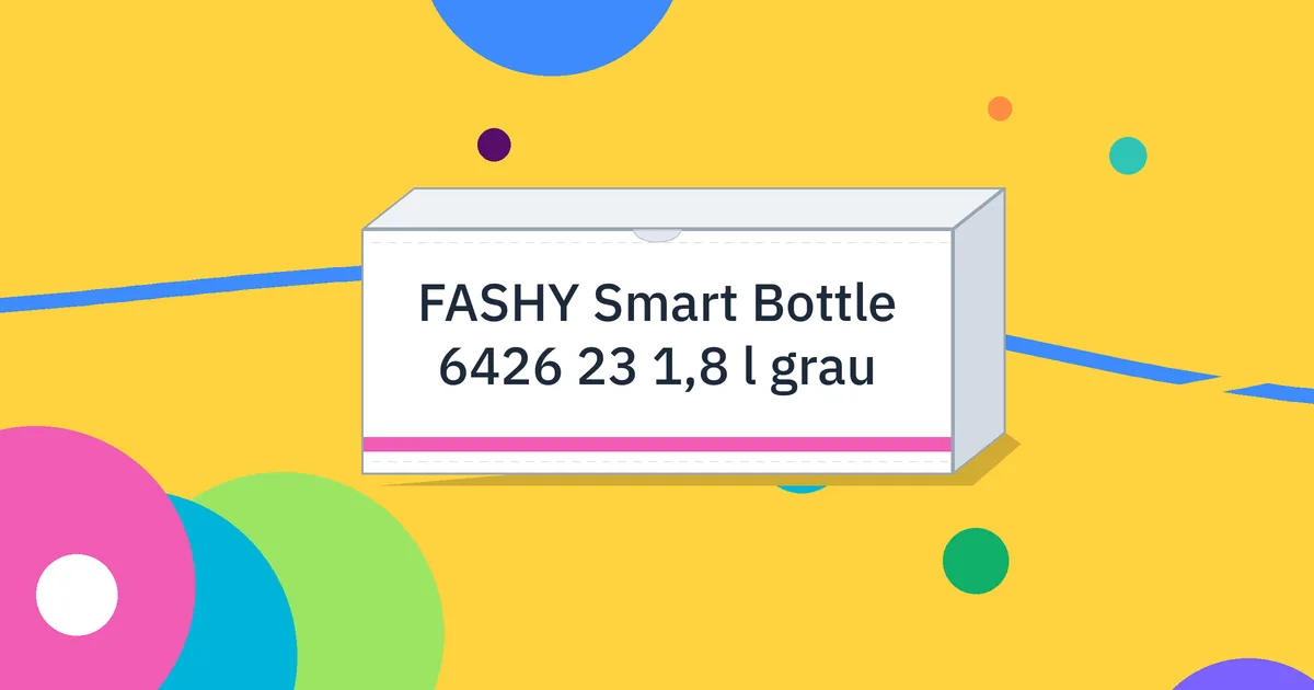 Symbolbild: Packung mit der Aufschrift FASHY Smart Bottle 6426 23 1,8 l grau (PZN 16964243) – Verfügbarkeit und Bezug in Apotheken in Frankfurt am Main