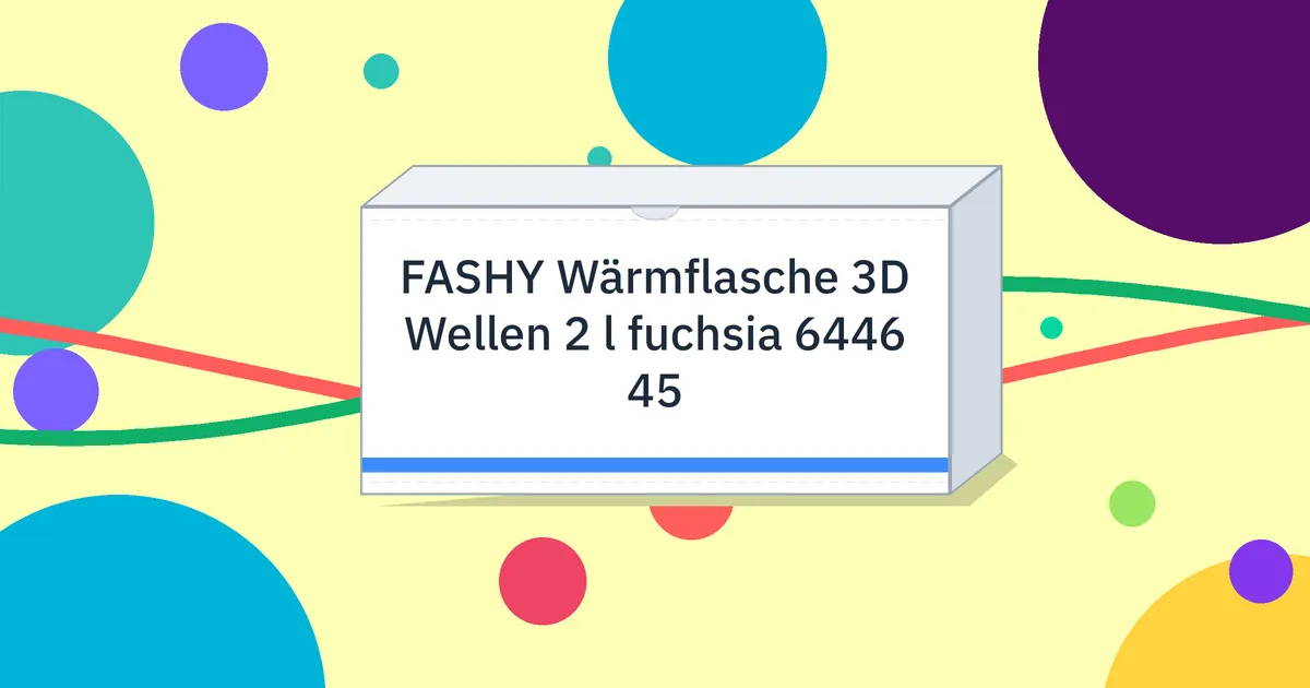 Symbolbild: Packung mit der Aufschrift FASHY Wärmflasche 3D Wellen 2 l fuchsia 6446 45 (PZN 16579077) – Verfügbarkeit und Bezug in Apotheken in Frankfurt am Main