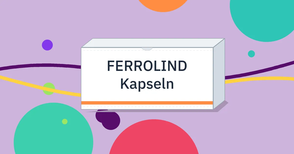 Symbolbild: Packung mit der Aufschrift FERROLIND Kapseln (PZN 16042696) – Verfügbarkeit und Bezug in Apotheken in Frankfurt am Main