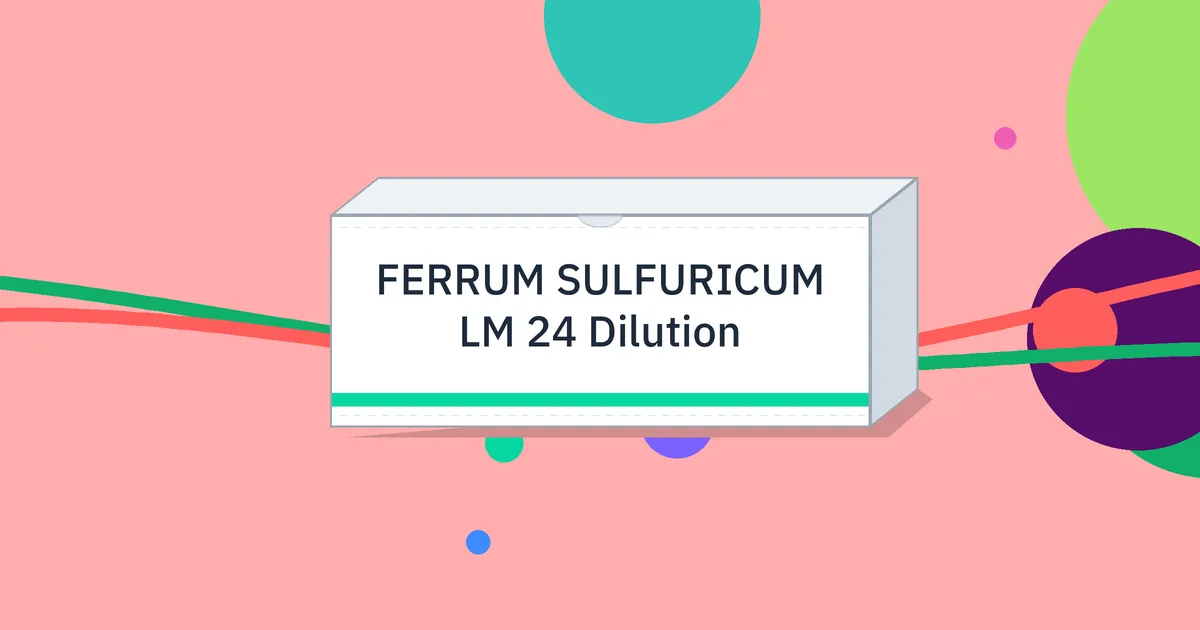 Symbolbild: Packung mit der Aufschrift FERRUM SULFURICUM LM 24 Dilution (PZN 12853653) – Verfügbarkeit und Bezug in Apotheken in Frankfurt am Main