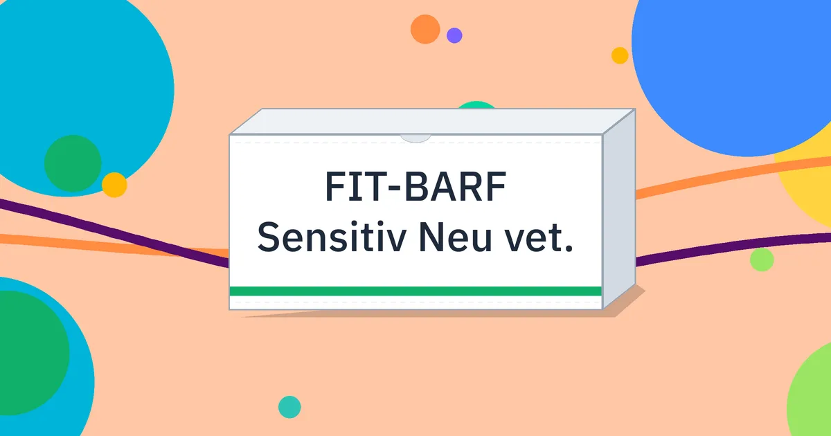 Symbolbild: Packung mit der Aufschrift FIT-BARF Sensitiv Neu vet. (PZN 02488827) – Verfügbarkeit und Bezug in Apotheken in Frankfurt am Main