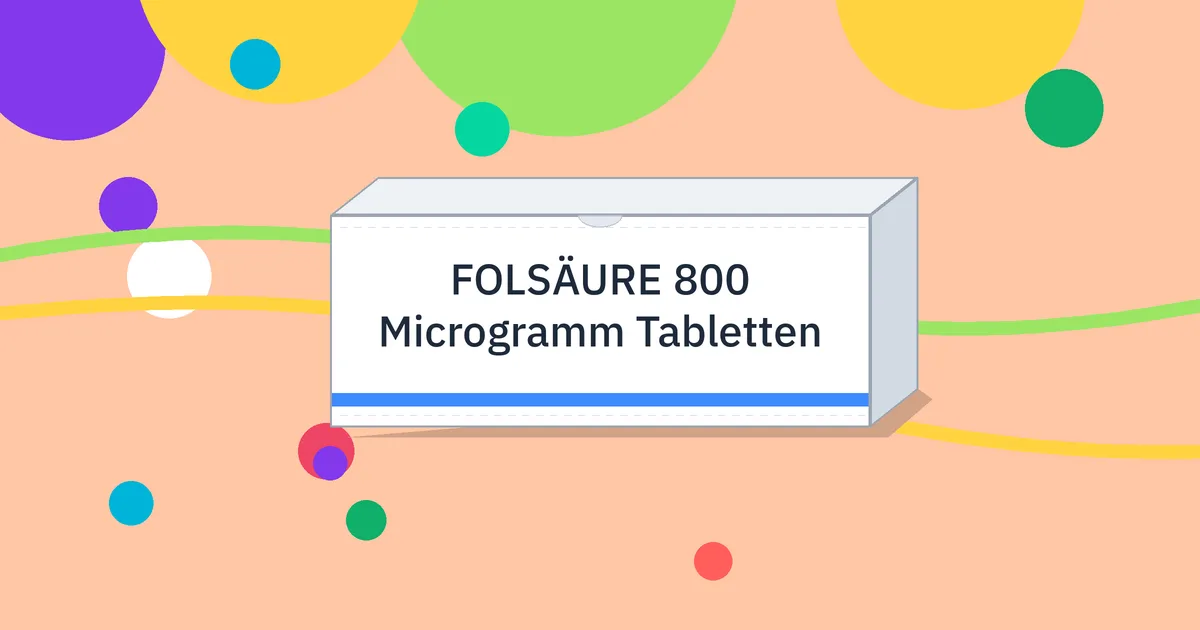 Symbolbild: Packung mit der Aufschrift FOLSÄURE 800 Microgramm Tabletten (PZN 06884922) – Verfügbarkeit und Bezug in Apotheken in Frankfurt am Main