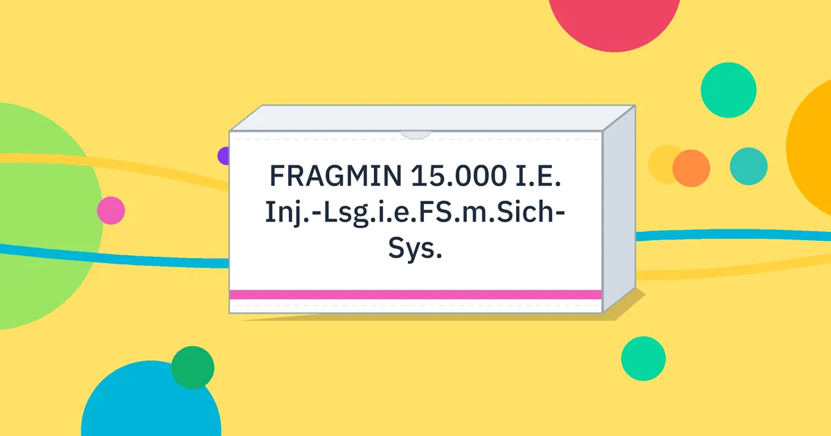 Symbolbild: Packung mit der Aufschrift FRAGMIN 15.000 I.E. Inj.-Lsg.i.e.FS.m.Sich-Sys. (PZN 07531930) – Verfügbarkeit und Bezug in Apotheken in Frankfurt am Main