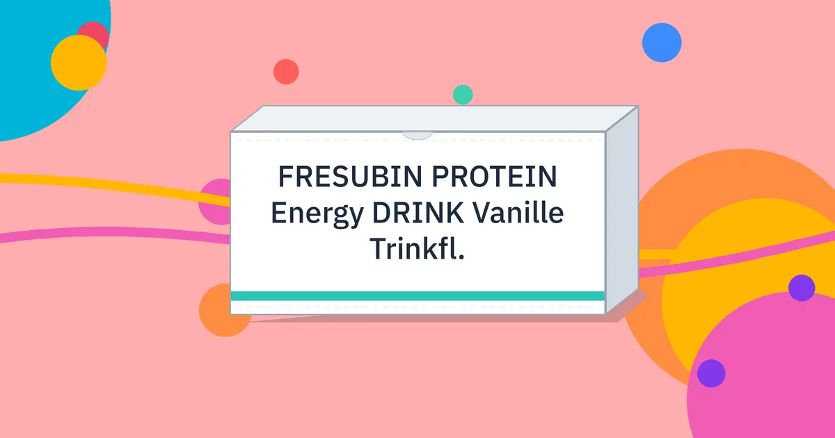Symbolbild: Packung mit der Aufschrift FRESUBIN PROTEIN Energy DRINK Vanille Trinkfl. (PZN 20196962) – Verfügbarkeit und Bezug in Apotheken in Frankfurt am Main