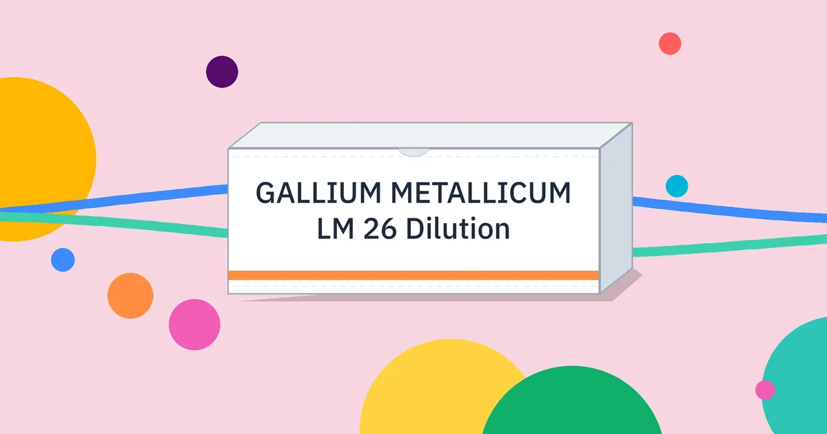 Symbolbild: Packung mit der Aufschrift GALLIUM METALLICUM LM 26 Dilution (PZN 12875034) – Verfügbarkeit und Bezug in Apotheken in Frankfurt am Main