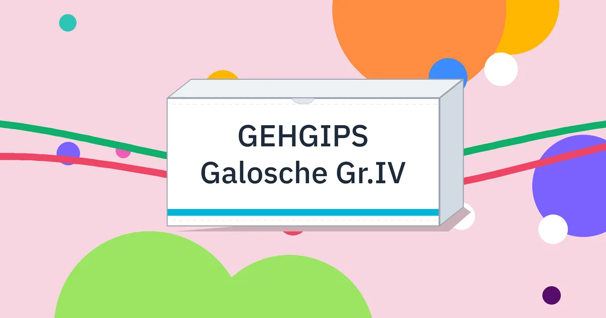 Symbolbild: Packung mit der Aufschrift GEHGIPS Galosche Gr.IV (PZN 02007880) – Verfügbarkeit und Bezug in Apotheken in Frankfurt am Main
