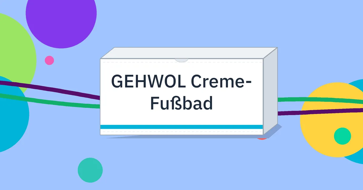 Symbolbild: Packung mit der Aufschrift GEHWOL Creme-Fußbad (PZN 01693838) – Verfügbarkeit und Bezug in Apotheken in Frankfurt am Main