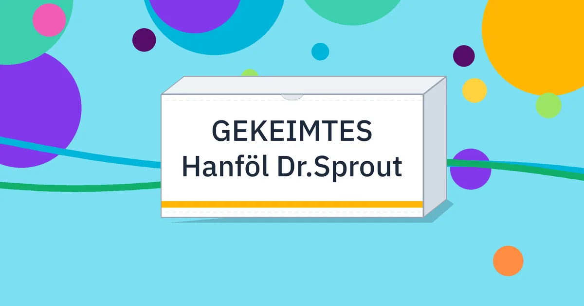 Symbolbild: Packung mit der Aufschrift GEKEIMTES Hanföl Dr.Sprout (PZN 15633337) – Verfügbarkeit und Bezug in Apotheken in Frankfurt am Main