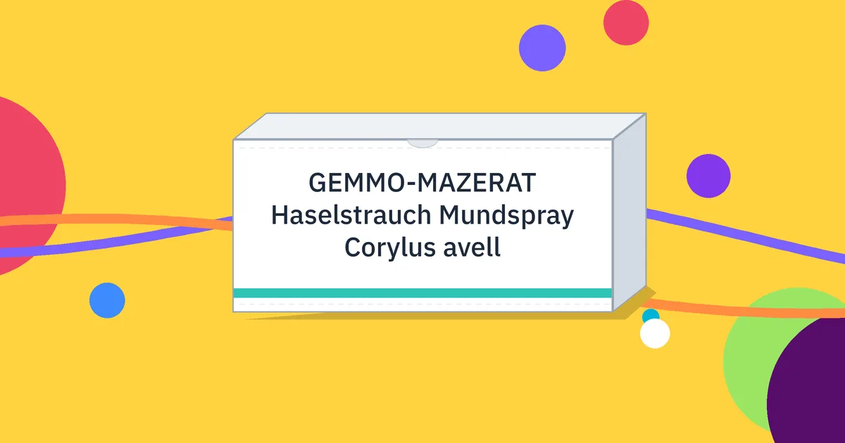 Symbolbild: Packung mit der Aufschrift GEMMO-MAZERAT Haselstrauch Mundspray Corylus avell (PZN 19842173) – Verfügbarkeit und Bezug in Apotheken in Frankfurt am Main