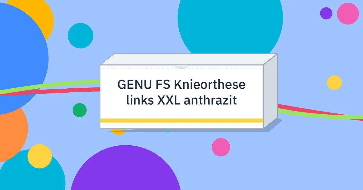 Symbolbild: Packung mit der Aufschrift GENU FS Knieorthese links XXL anthrazit (PZN 14308434) – Verfügbarkeit und Bezug in Apotheken in Frankfurt am Main
