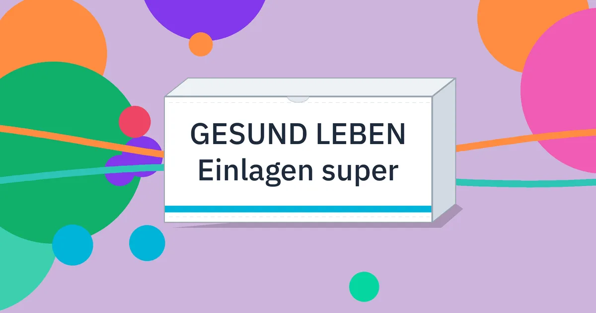 Symbolbild: Packung mit der Aufschrift GESUND LEBEN Einlagen super (PZN 13342995) – Verfügbarkeit und Bezug in Apotheken in Frankfurt am Main