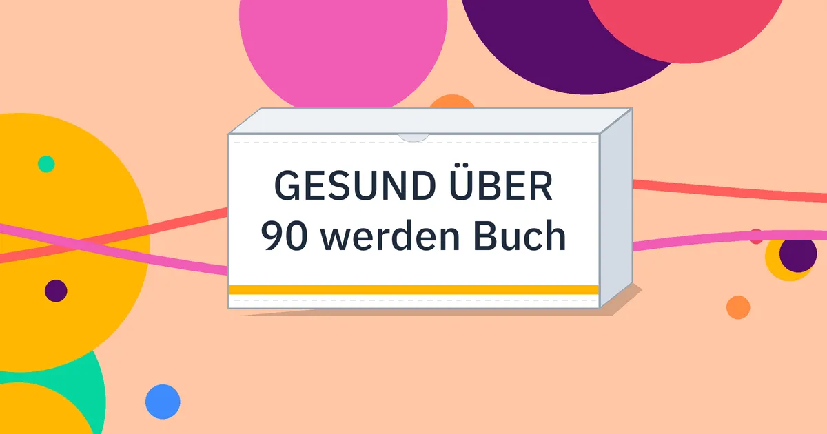 Symbolbild: Packung mit der Aufschrift GESUND ÜBER 90 werden Buch (PZN 19558070) – Verfügbarkeit und Bezug in Apotheken in Frankfurt am Main
