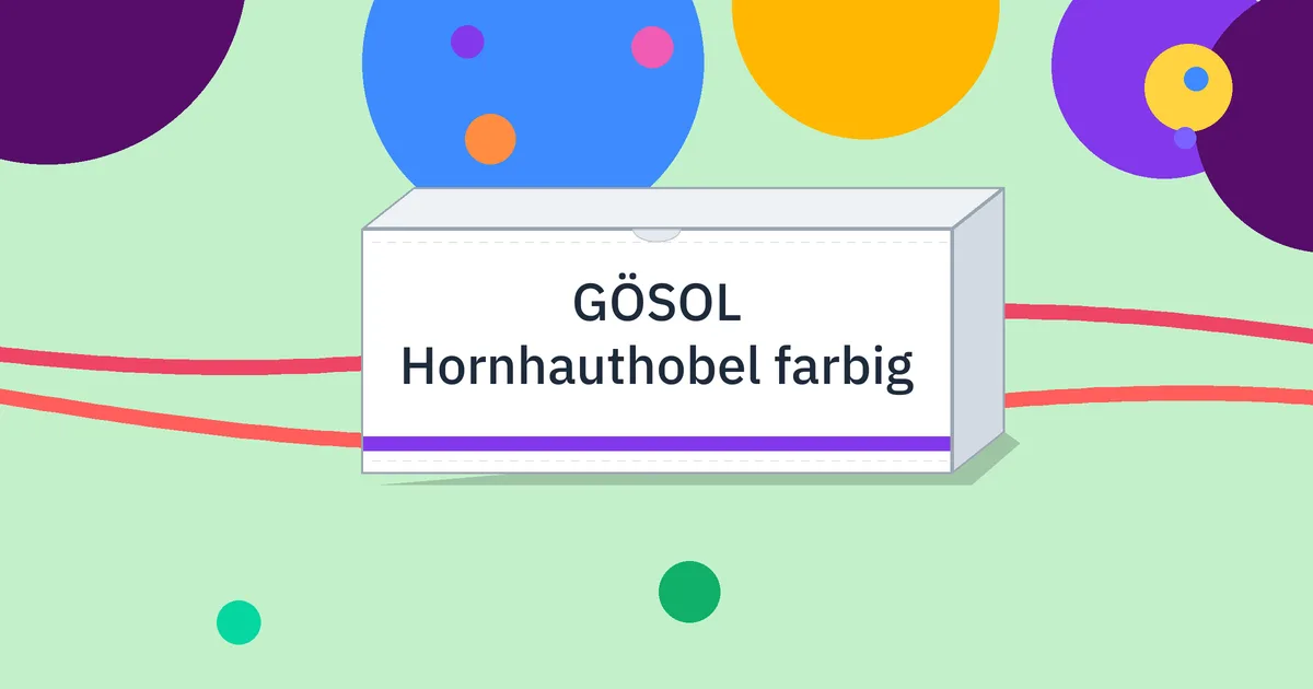 Symbolbild: Packung mit der Aufschrift GÖSOL Hornhauthobel farbig (PZN 15584917) – Verfügbarkeit und Bezug in Apotheken in Frankfurt am Main