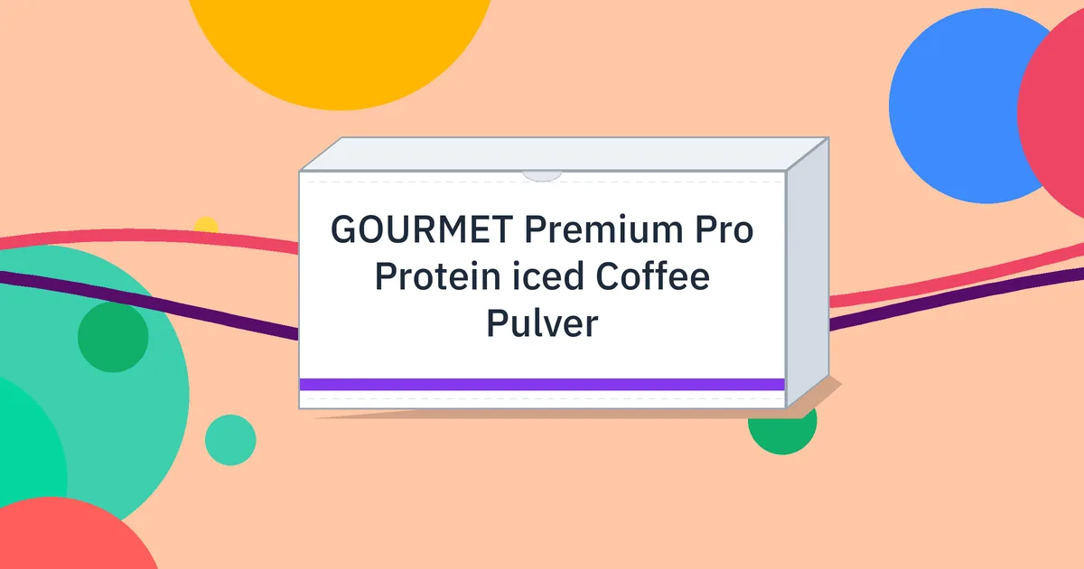 Symbolbild: Packung mit der Aufschrift GOURMET Premium Pro Protein iced Coffee Pulver (PZN 18835774) – Verfügbarkeit und Bezug in Apotheken in Frankfurt am Main