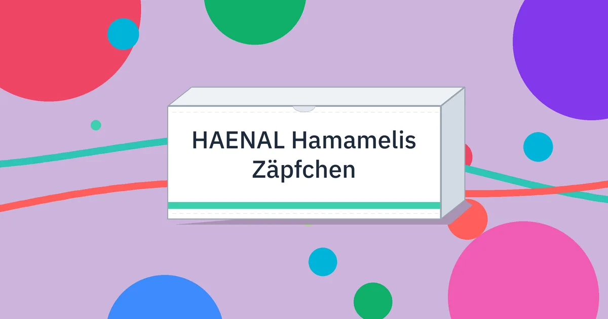Symbolbild: Packung mit der Aufschrift HAENAL Hamamelis Zäpfchen (PZN 00295567) – Verfügbarkeit und Bezug in Apotheken in Frankfurt am Main