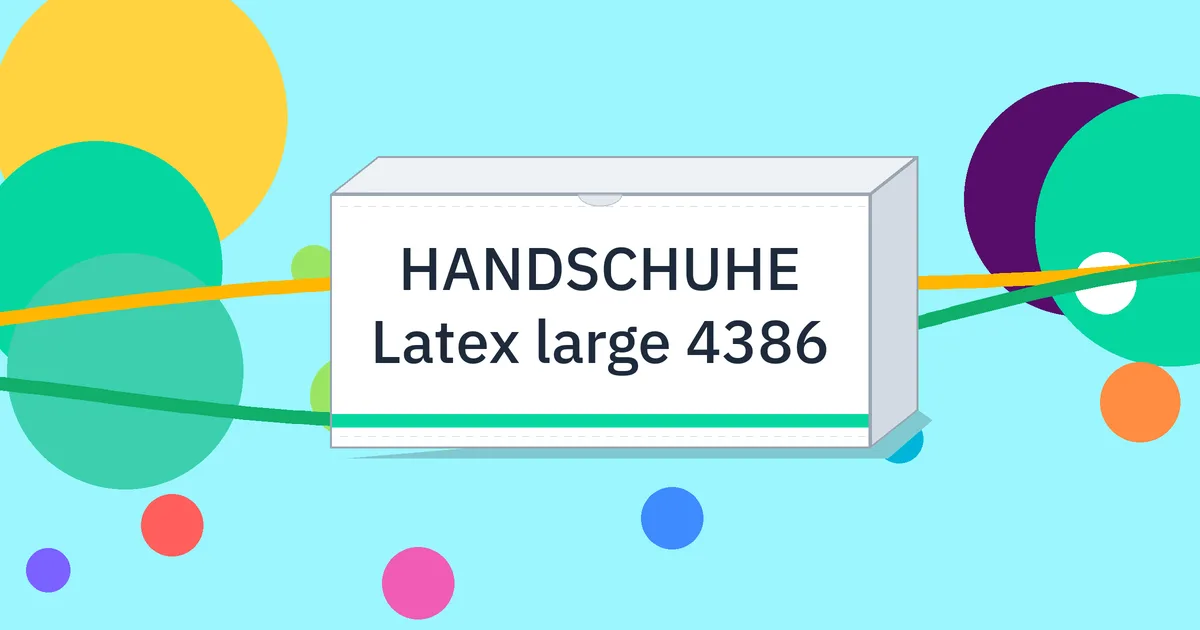 Symbolbild: Packung mit der Aufschrift HANDSCHUHE Latex large 4386 (PZN 07610026) – Verfügbarkeit und Bezug in Apotheken in Frankfurt am Main
