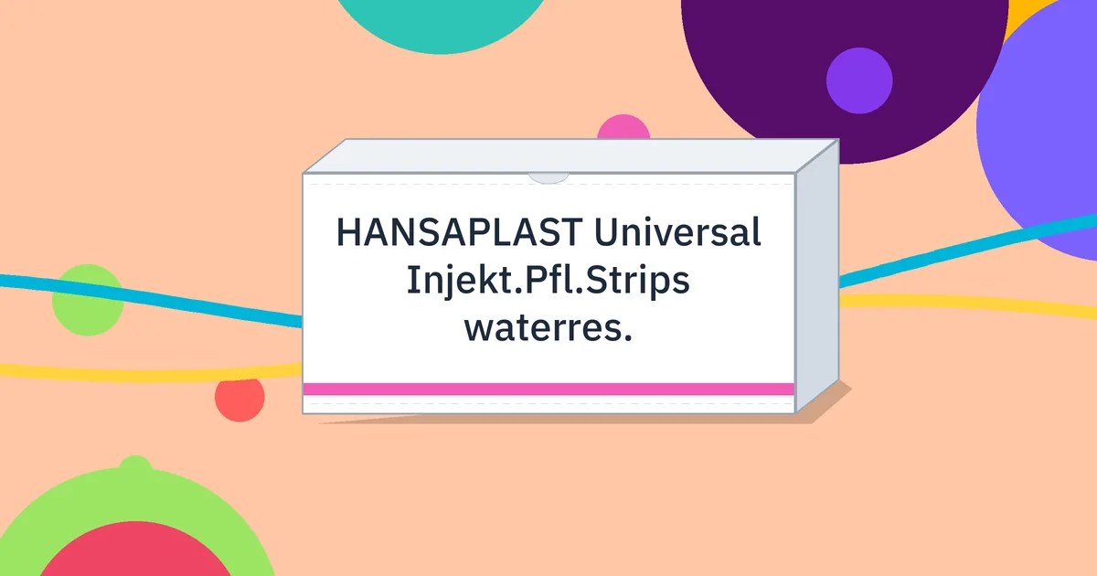 Symbolbild: Packung mit der Aufschrift HANSAPLAST Universal Injekt.Pfl.Strips waterres. (PZN 12656852) – Verfügbarkeit und Bezug in Apotheken in Frankfurt am Main