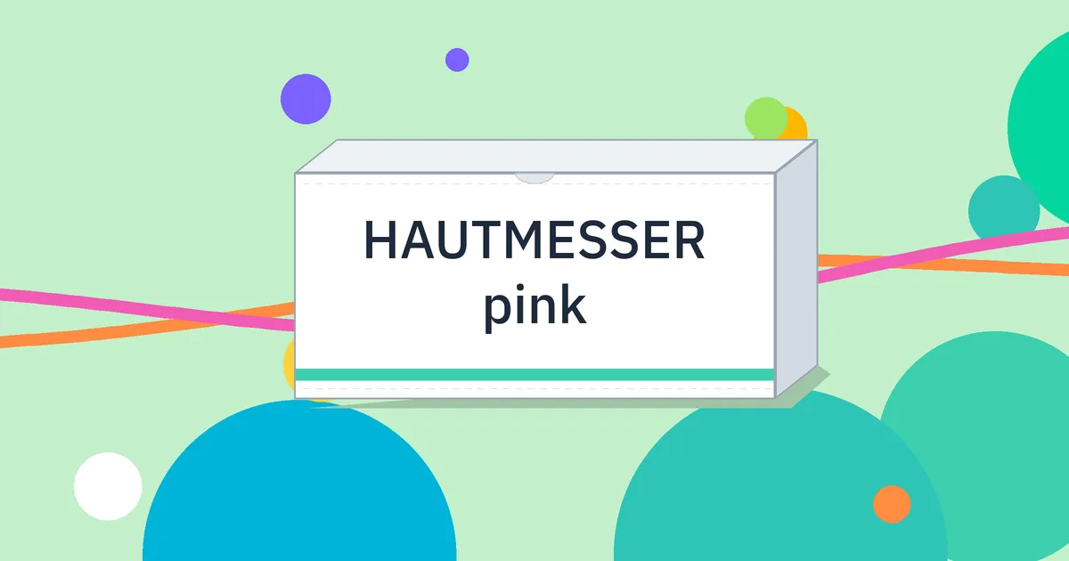 Symbolbild: Packung mit der Aufschrift HAUTMESSER pink (PZN 01516875) – Verfügbarkeit und Bezug in Apotheken in Frankfurt am Main