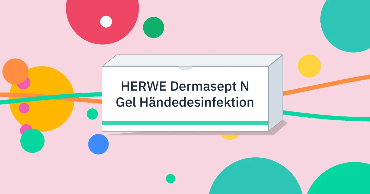 Symbolbild: Packung mit der Aufschrift HERWE Dermasept N Gel Händedesinfektion (PZN 13353361) – Verfügbarkeit und Bezug in Apotheken in Frankfurt am Main