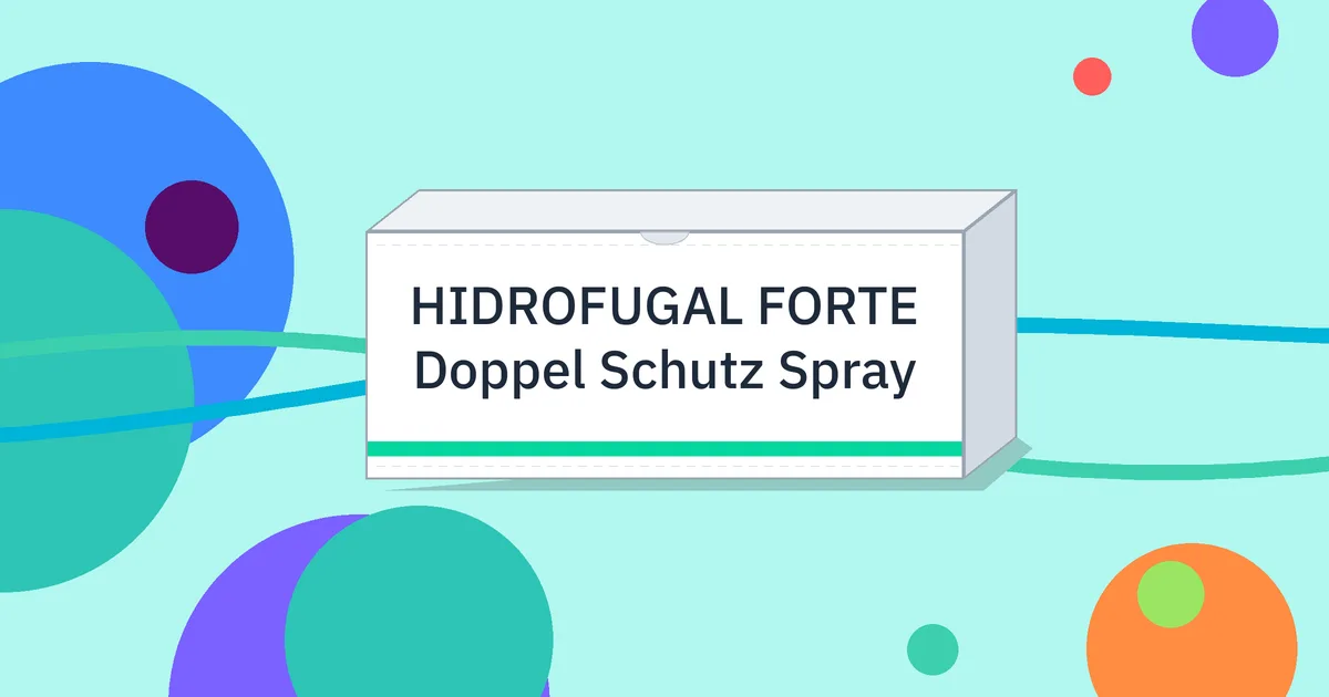 Symbolbild: Packung mit der Aufschrift HIDROFUGAL FORTE Doppel Schutz Spray (PZN 19118744) – Verfügbarkeit und Bezug in Apotheken in Frankfurt am Main