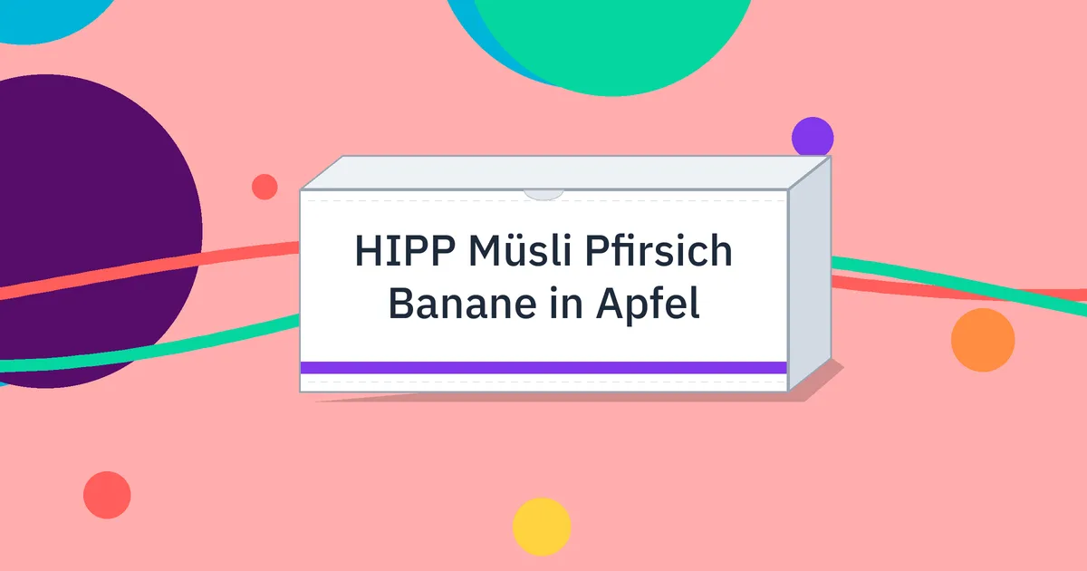 Symbolbild: Packung mit der Aufschrift HIPP Müsli Pfirsich Banane in Apfel (PZN 19720719) – Verfügbarkeit und Bezug in Apotheken in Frankfurt am Main