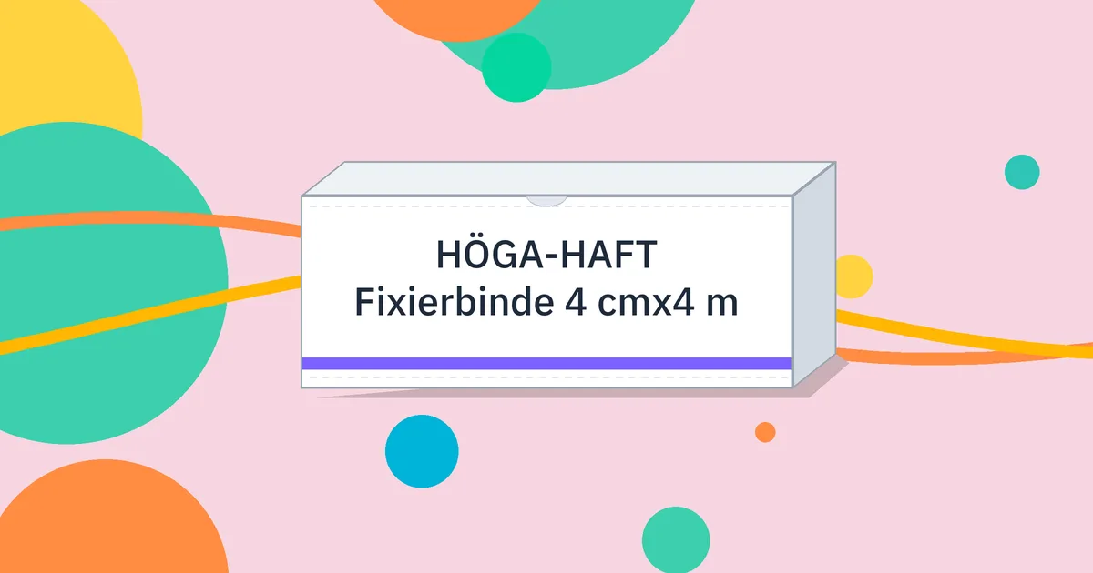 Symbolbild: Packung mit der Aufschrift HÖGA-HAFT Fixierbinde 4 cmx4 m (PZN 04977364) – Verfügbarkeit und Bezug in Apotheken in Frankfurt am Main