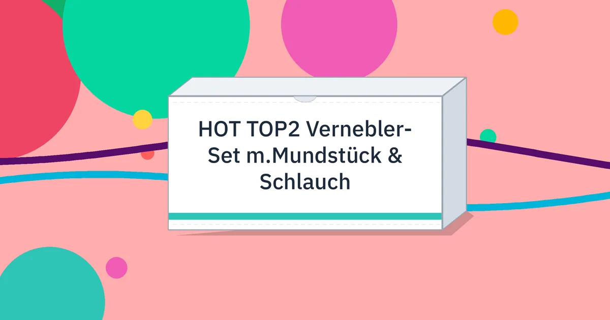 Symbolbild: Packung mit der Aufschrift HOT TOP2 Vernebler-Set m.Mundstück & Schlauch (PZN 17433186) – Verfügbarkeit und Bezug in Apotheken in Frankfurt am Main
