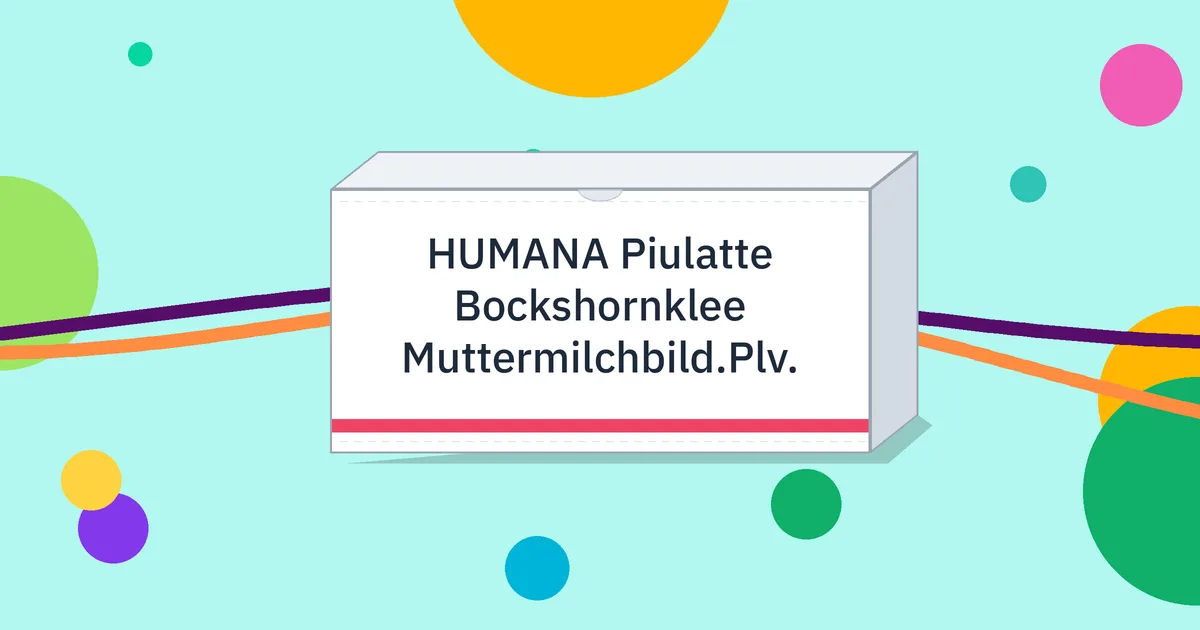 Symbolbild: Packung mit der Aufschrift HUMANA Piulatte Bockshornklee Muttermilchbild.Plv. (PZN 19553463) – Verfügbarkeit und Bezug in Apotheken in Frankfurt am Main