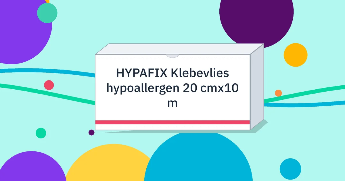 Symbolbild: Packung mit der Aufschrift HYPAFIX Klebevlies hypoallergen 20 cmx10 m (PZN 19215163) – Verfügbarkeit und Bezug in Apotheken in Frankfurt am Main