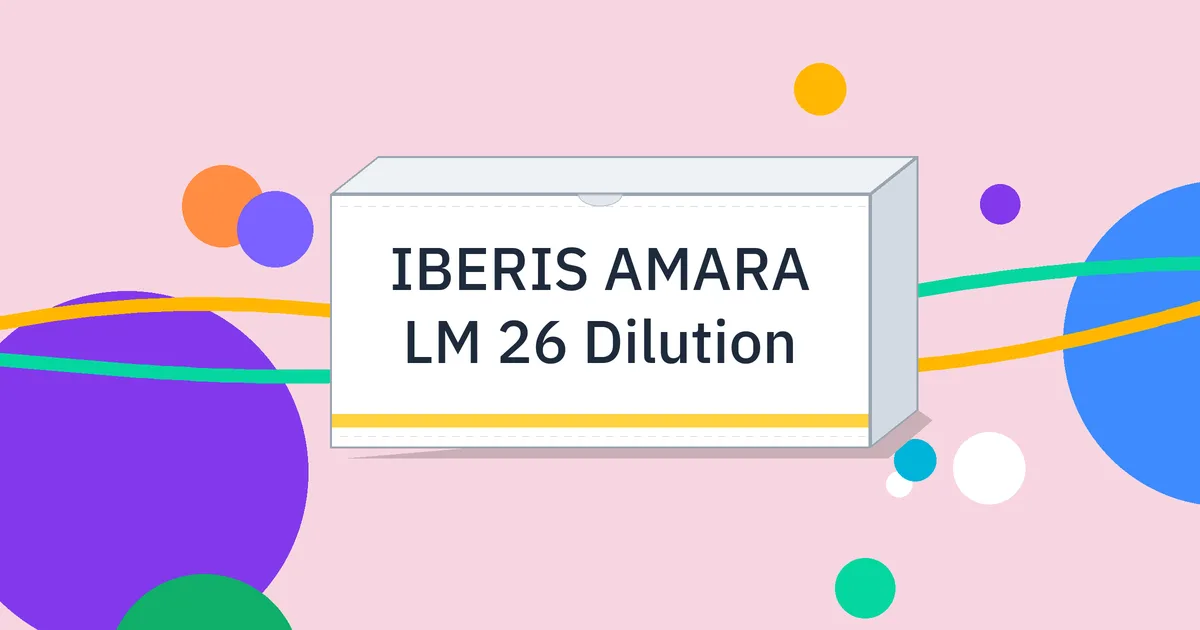 Symbolbild: Packung mit der Aufschrift IBERIS AMARA LM 26 Dilution (PZN 12891553) – Verfügbarkeit und Bezug in Apotheken in Frankfurt am Main