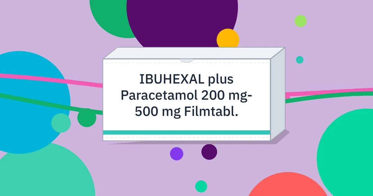 Symbolbild: Packung mit der Aufschrift IBUHEXAL plus Paracetamol 200 mg-500 mg Filmtabl. (PZN 18334428) – Verfügbarkeit und Bezug in Apotheken in Frankfurt am Main