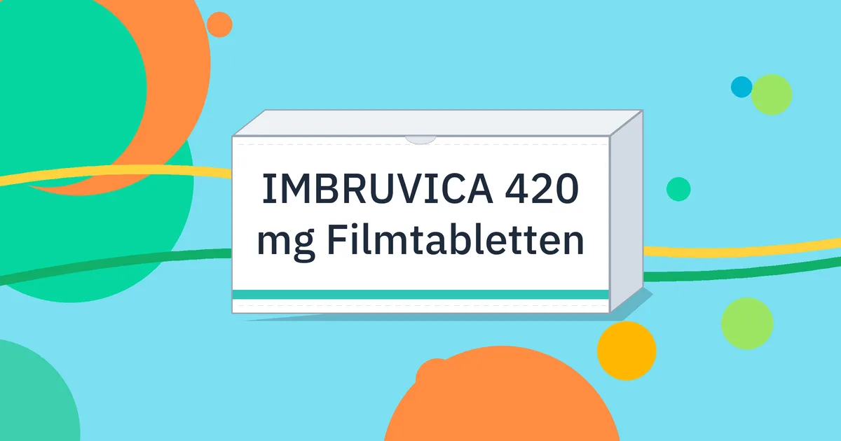 Symbolbild: Packung mit der Aufschrift IMBRUVICA 420 mg Filmtabletten (PZN 16698103) – Verfügbarkeit und Bezug in Apotheken in Frankfurt am Main