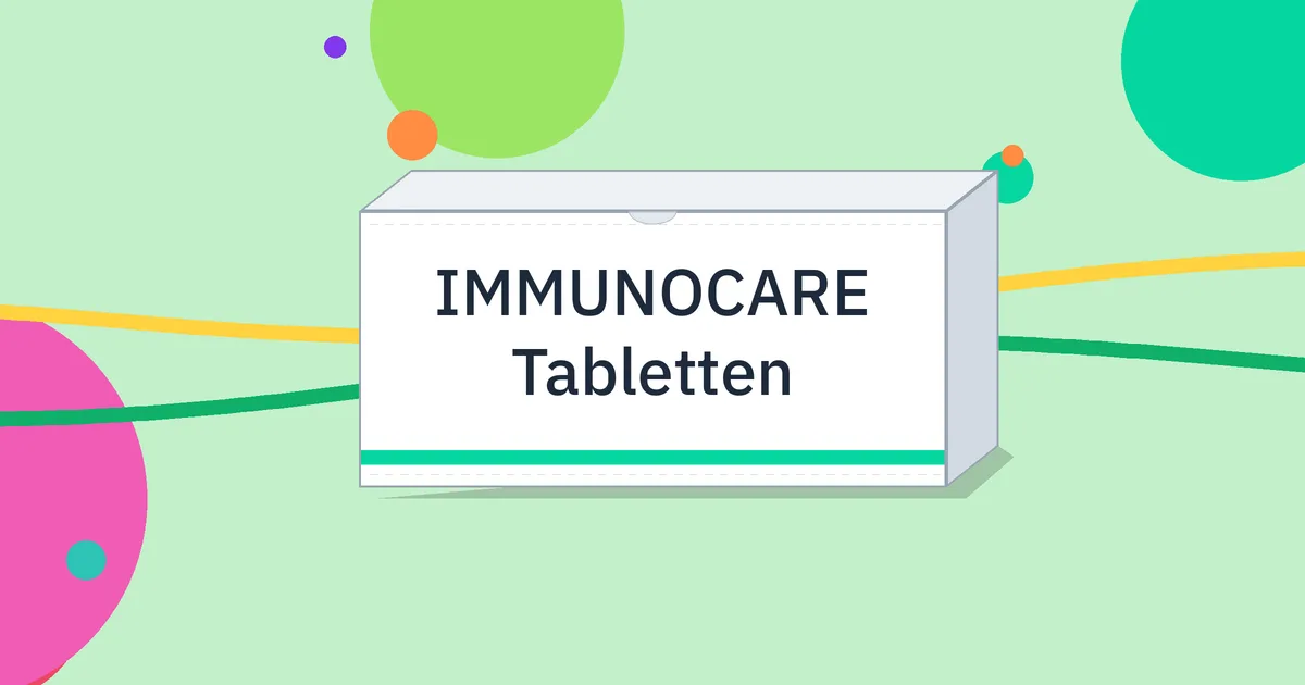 Symbolbild: Packung mit der Aufschrift IMMUNOCARE Tabletten (PZN 16687683) – Verfügbarkeit und Bezug in Apotheken in Frankfurt am Main