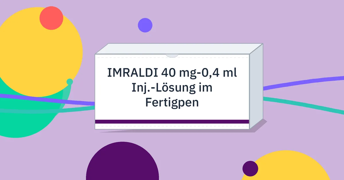 Symbolbild: Packung mit der Aufschrift IMRALDI 40 mg-0,4 ml Inj.-Lösung im Fertigpen (PZN 18411809) – Verfügbarkeit und Bezug in Apotheken in Frankfurt am Main