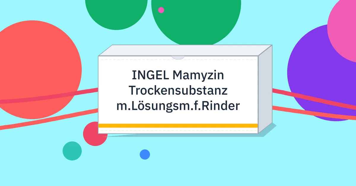 Symbolbild: Packung mit der Aufschrift INGEL Mamyzin Trockensubstanz m.Lösungsm.f.Rinder (PZN 00816598) – Verfügbarkeit und Bezug in Apotheken in Frankfurt am Main