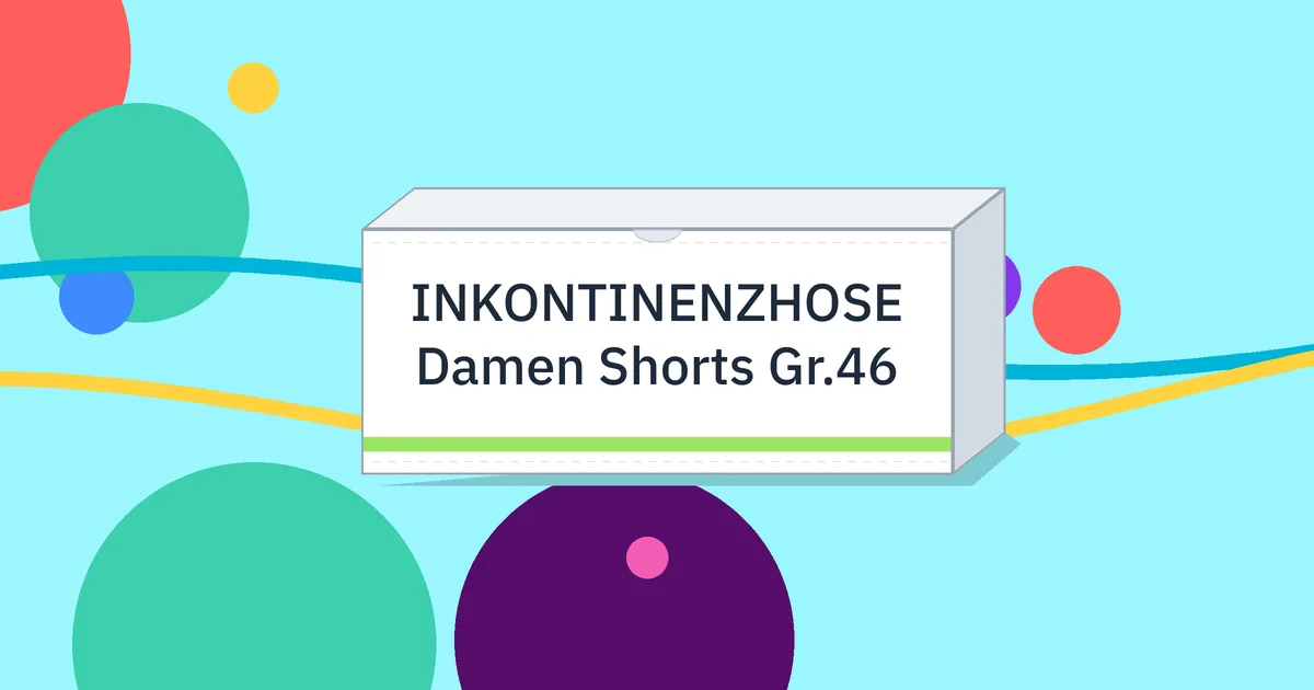 Symbolbild: Packung mit der Aufschrift INKONTINENZHOSE Damen Shorts Gr.46 (PZN 02450055) – Verfügbarkeit und Bezug in Apotheken in Frankfurt am Main