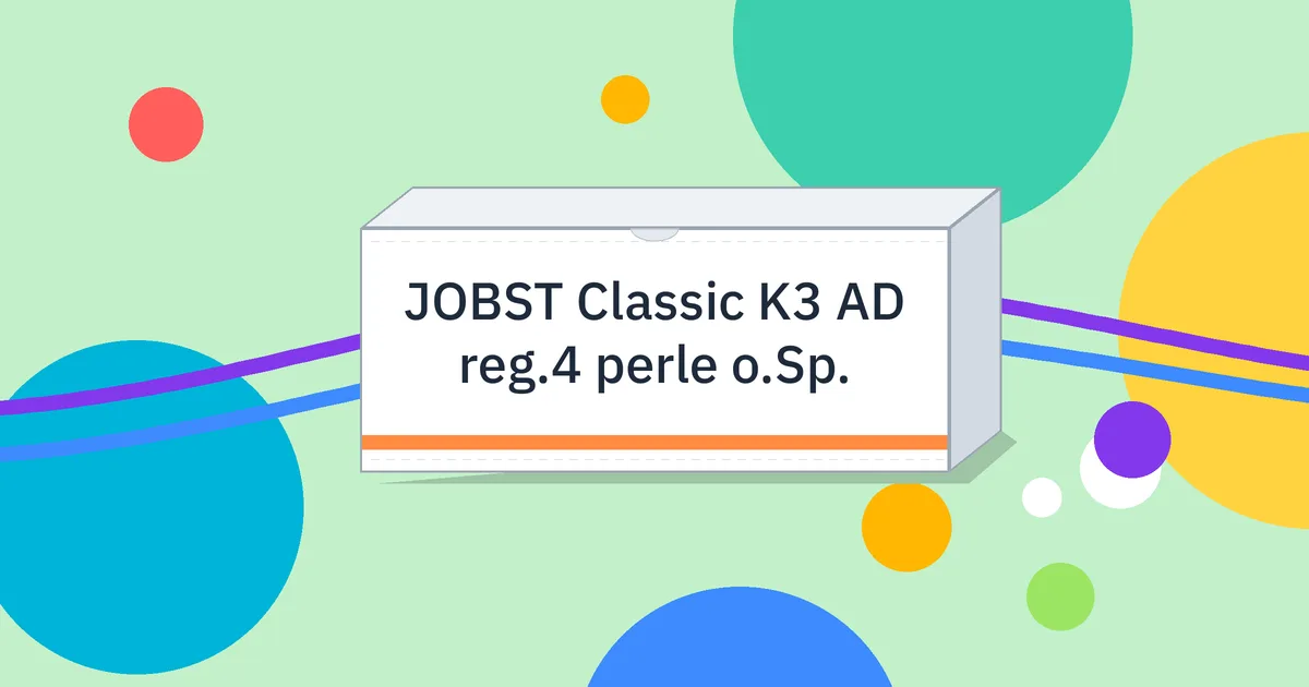Symbolbild: Packung mit der Aufschrift JOBST Classic K3 AD reg.4 perle o.Sp. (PZN 13071384) – Verfügbarkeit und Bezug in Apotheken in Frankfurt am Main