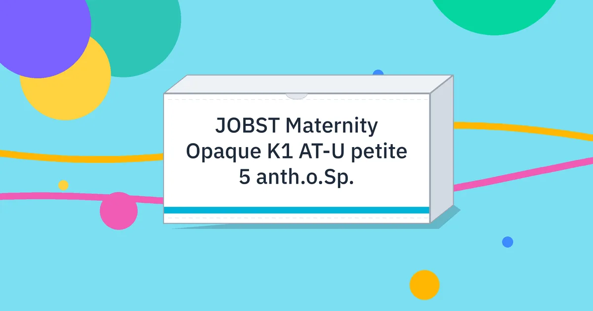 Symbolbild: Packung mit der Aufschrift JOBST Maternity Opaque K1 AT-U petite 5 anth.o.Sp. (PZN 15855351) – Verfügbarkeit und Bezug in Apotheken in Frankfurt am Main