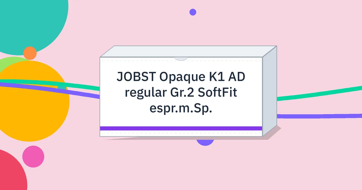 Symbolbild: Packung mit der Aufschrift JOBST Opaque K1 AD regular Gr.2 SoftFit espr.m.Sp. (PZN 16263397) – Verfügbarkeit und Bezug in Apotheken in Frankfurt am Main
