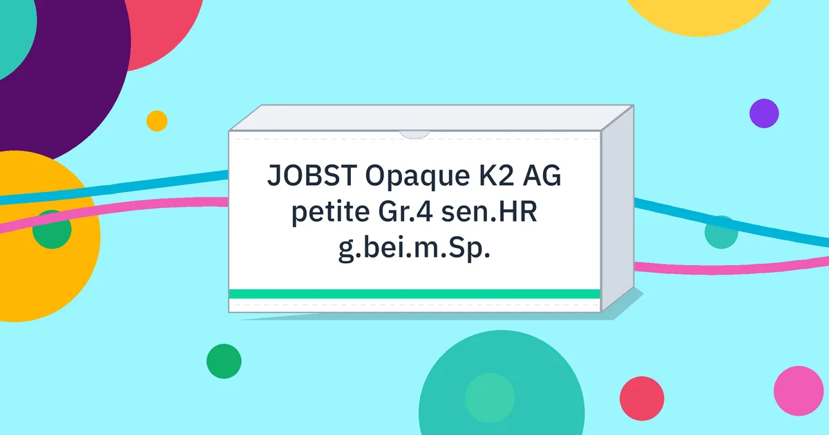 Symbolbild: Packung mit der Aufschrift JOBST Opaque K2 AG petite Gr.4 sen.HR g.bei.m.Sp. (PZN 16284206) – Verfügbarkeit und Bezug in Apotheken in Frankfurt am Main
