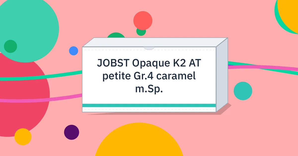 Symbolbild: Packung mit der Aufschrift JOBST Opaque K2 AT petite Gr.4 caramel m.Sp. (PZN 10724348) – Verfügbarkeit und Bezug in Apotheken in Frankfurt am Main