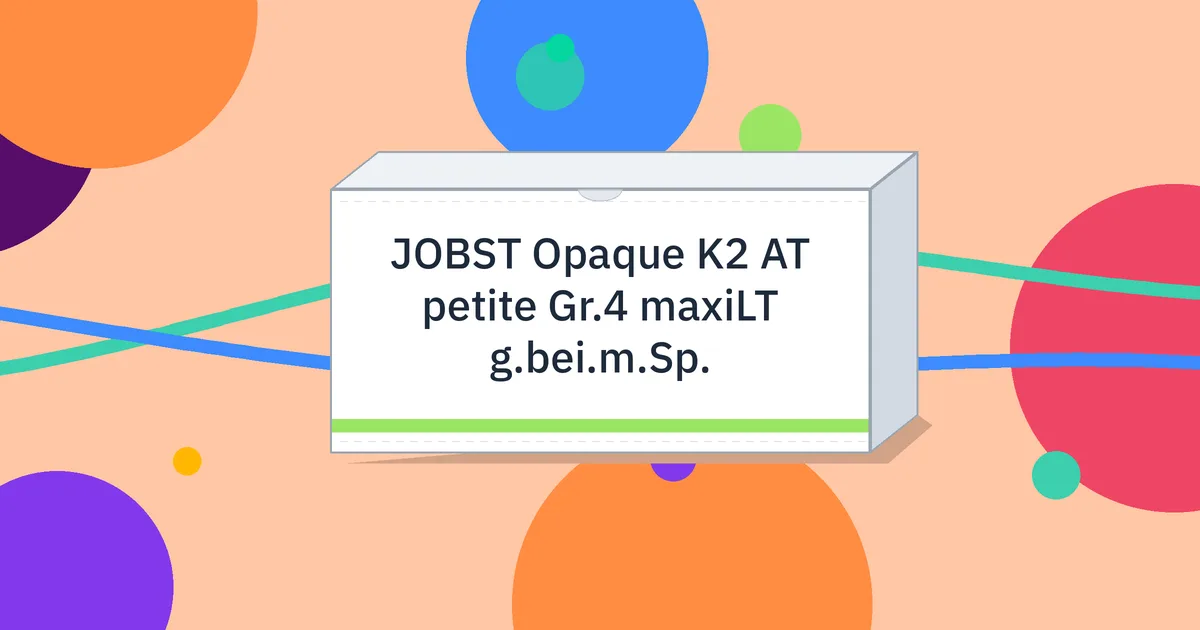 Symbolbild: Packung mit der Aufschrift JOBST Opaque K2 AT petite Gr.4 maxiLT g.bei.m.Sp. (PZN 16290939) – Verfügbarkeit und Bezug in Apotheken in Frankfurt am Main