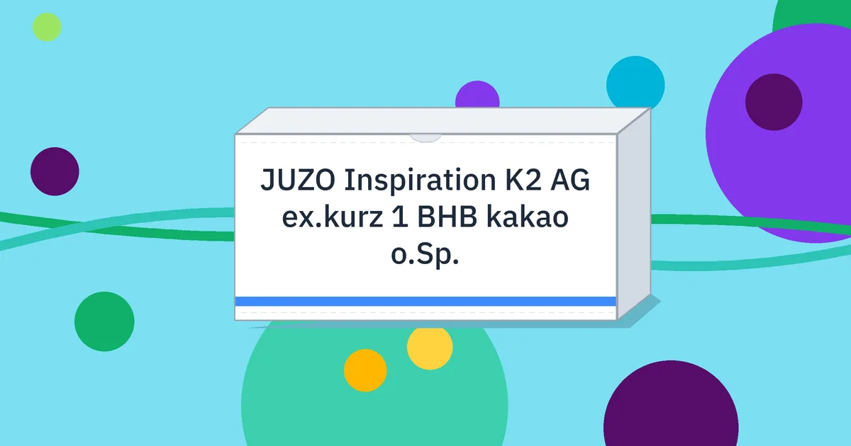 Symbolbild: Packung mit der Aufschrift JUZO Inspiration K2 AG ex.kurz 1 BHB kakao o.Sp. (PZN 14836446) – Verfügbarkeit und Bezug in Apotheken in Frankfurt am Main