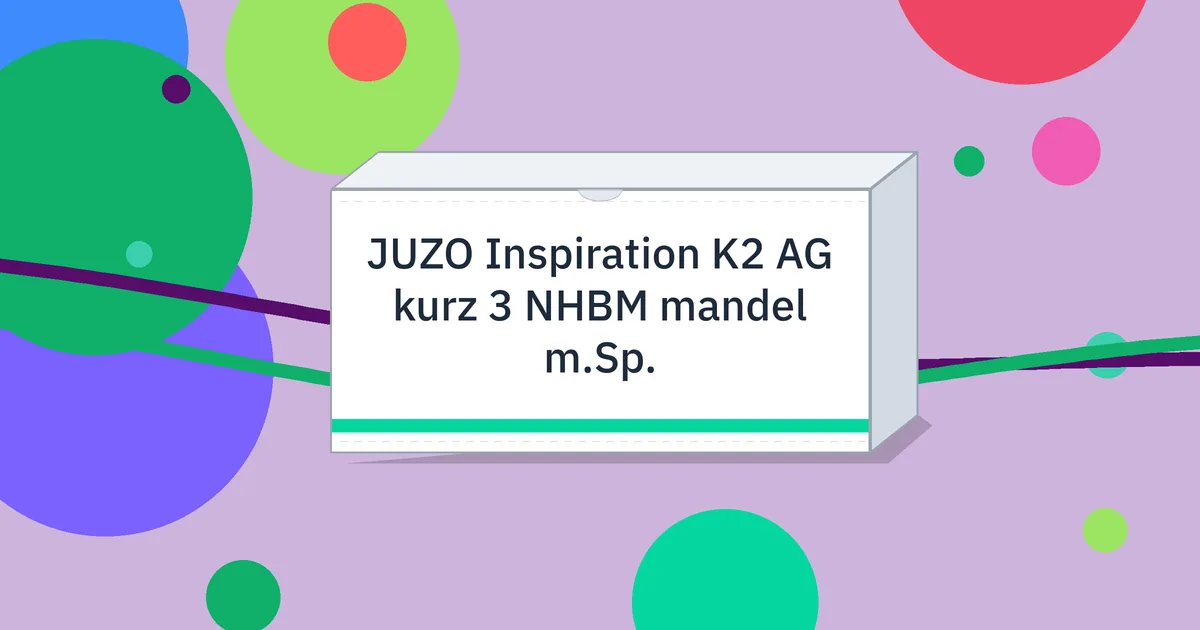 Symbolbild: Packung mit der Aufschrift JUZO Inspiration K2 AG kurz 3 NHBM mandel m.Sp. (PZN 14921689) – Verfügbarkeit und Bezug in Apotheken in Frankfurt am Main