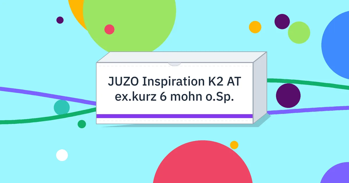 Symbolbild: Packung mit der Aufschrift JUZO Inspiration K2 AT ex.kurz 6 mohn o.Sp. (PZN 14932492) – Verfügbarkeit und Bezug in Apotheken in Frankfurt am Main