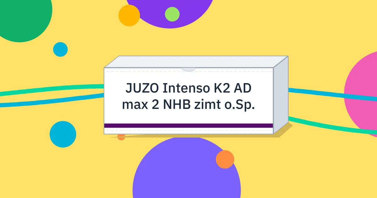Symbolbild: Packung mit der Aufschrift JUZO Intenso K2 AD max 2 NHB zimt o.Sp. (PZN 18623167) – Verfügbarkeit und Bezug in Apotheken in Frankfurt am Main