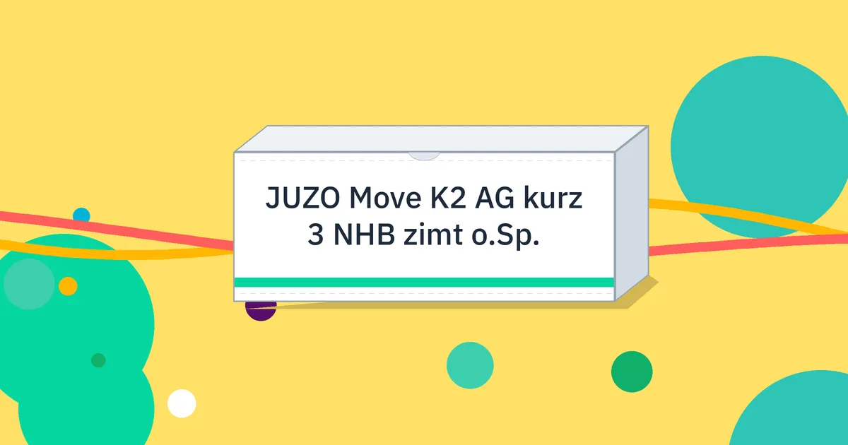 Symbolbild: Packung mit der Aufschrift JUZO Move K2 AG kurz 3 NHB zimt o.Sp. (PZN 18529681) – Verfügbarkeit und Bezug in Apotheken in Frankfurt am Main