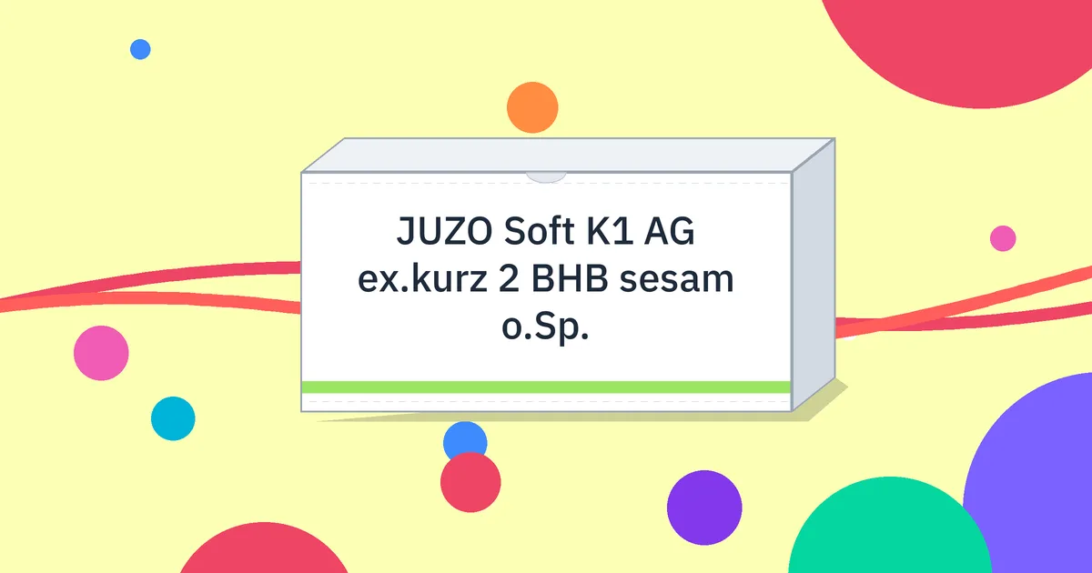 Symbolbild: Packung mit der Aufschrift JUZO Soft K1 AG ex.kurz 2 BHB sesam o.Sp. (PZN 14824118) – Verfügbarkeit und Bezug in Apotheken in Frankfurt am Main