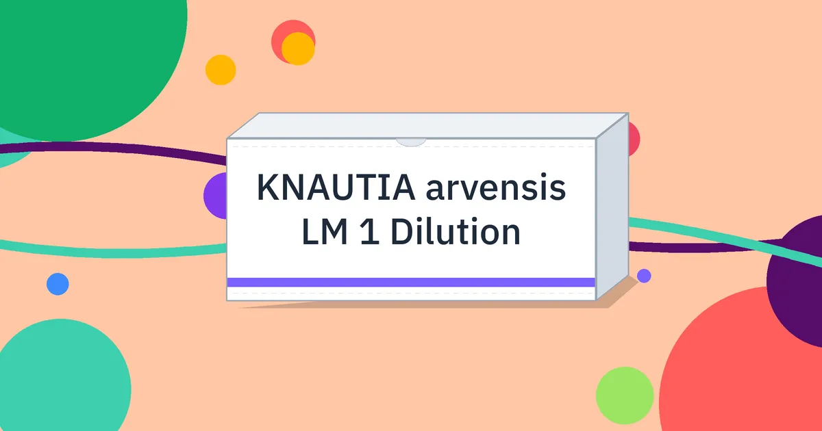 Symbolbild: Packung mit der Aufschrift KNAUTIA arvensis LM 1 Dilution (PZN 13518833) – Verfügbarkeit und Bezug in Apotheken in Frankfurt am Main